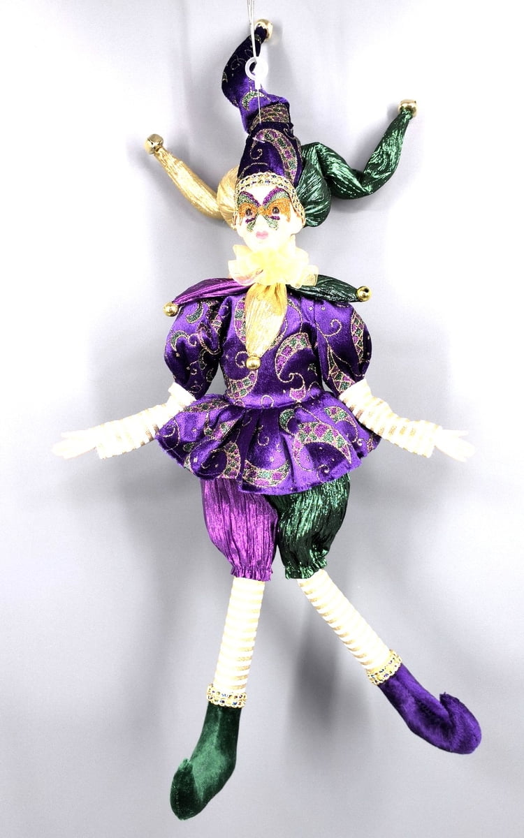 NEW!!18" Hanging Flexible Jester w Harlequin Fabric - Seasonal Collections