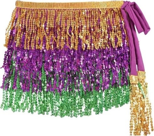 13"L X 72"(INCL TIES) SEQUIN STRING SKIRT - Seasonal Collections